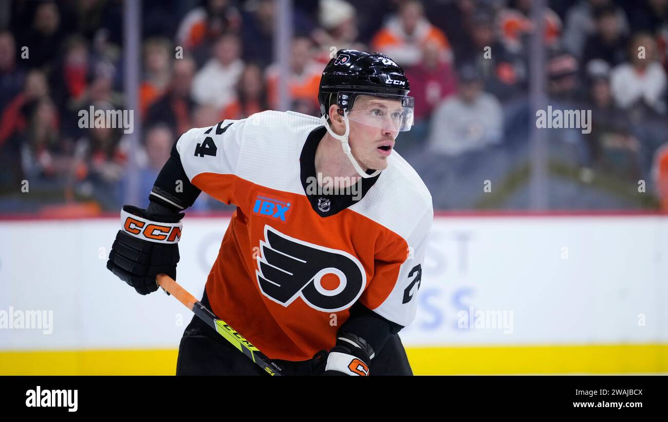 Philadelphia Flyers' Nick Seeler plays during an NHL hockey game ...