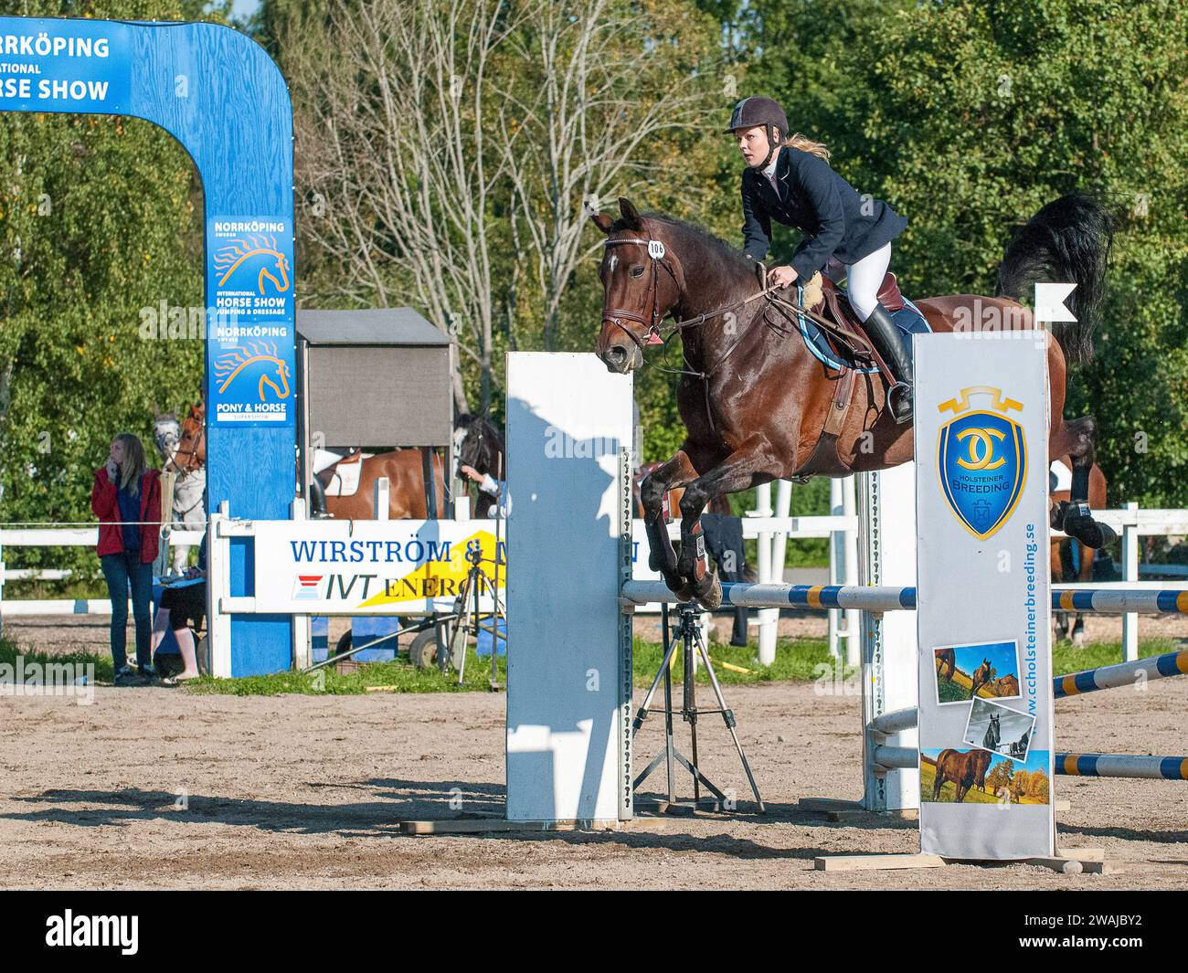 Show-jumping competition in Sweden Stock Photo - Alamy