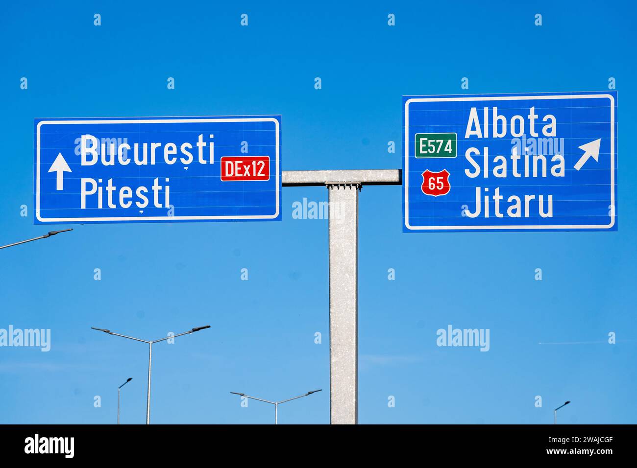 Traffic signs blue sky hi-res stock photography and images - Alamy