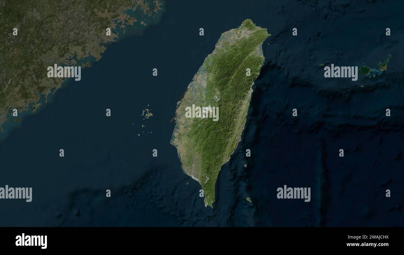 Taiwan highlighted on a high resolution satellite map Stock Photo - Alamy