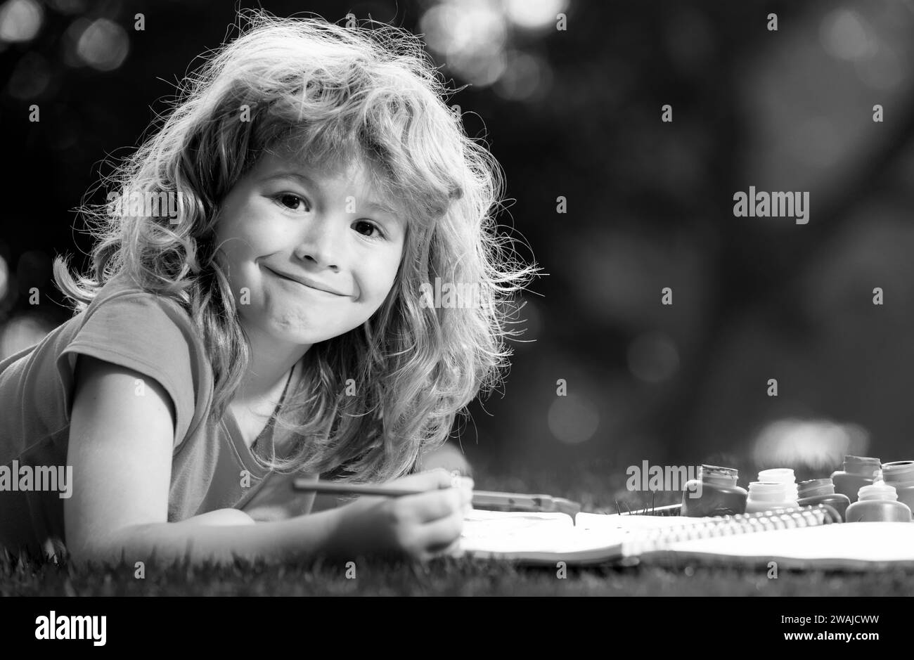 Talented boy draws hi-res stock photography and images - Alamy