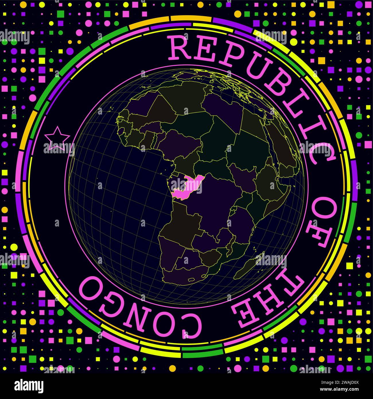 Congo on globe