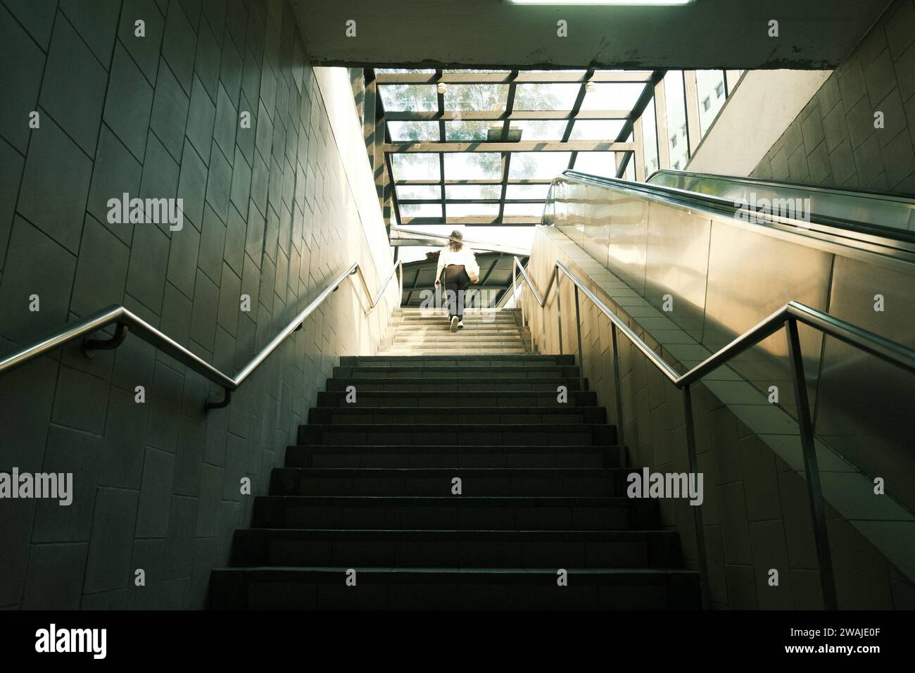 Walking up the steps Stock Photo - Alamy