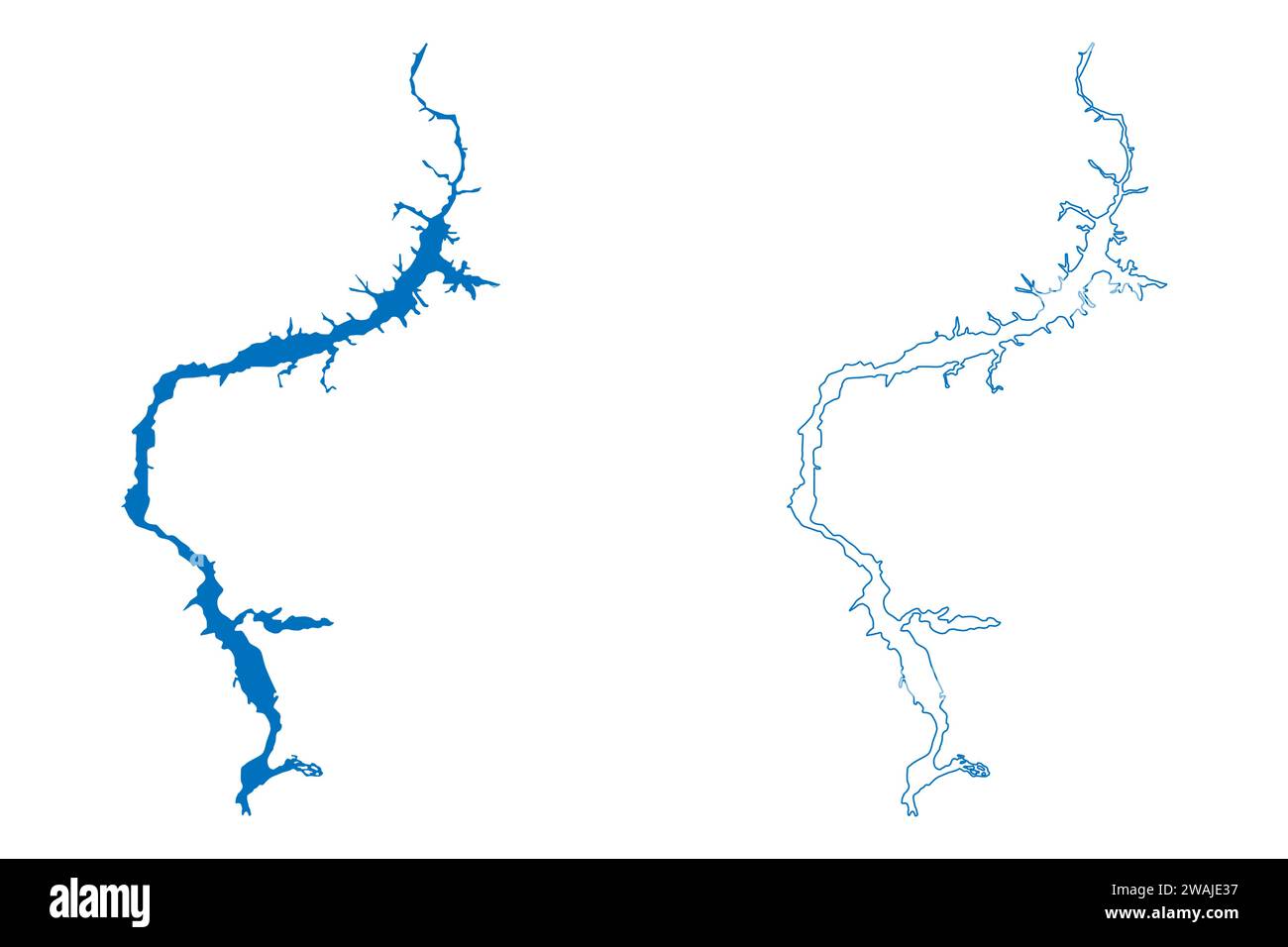 Krasnoyarsk Lake (Russian Federation, Russia) map vector illustration ...