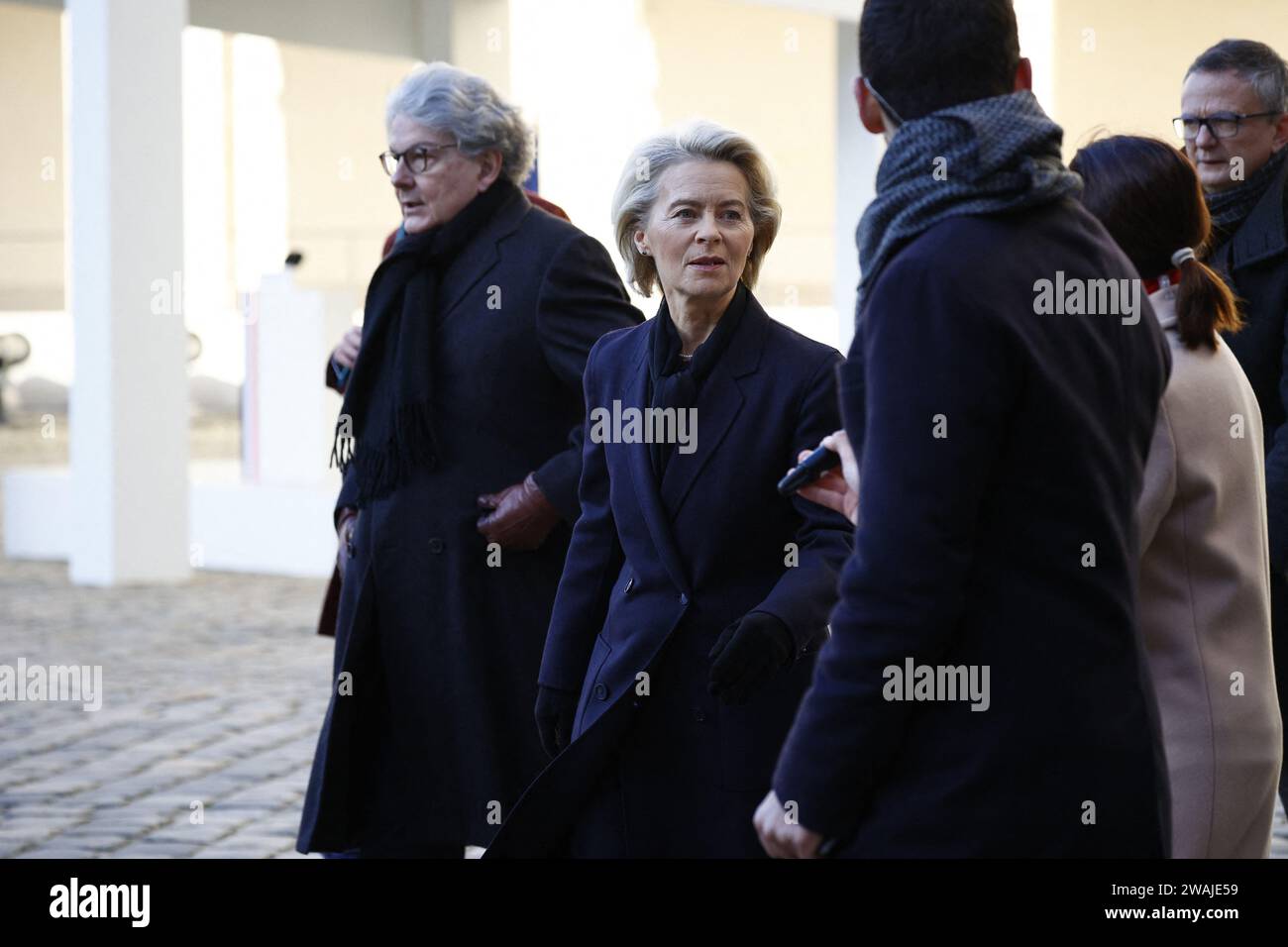 Paris, France. 05th Jan, 2024. Ursula von der Leyen during a national ...