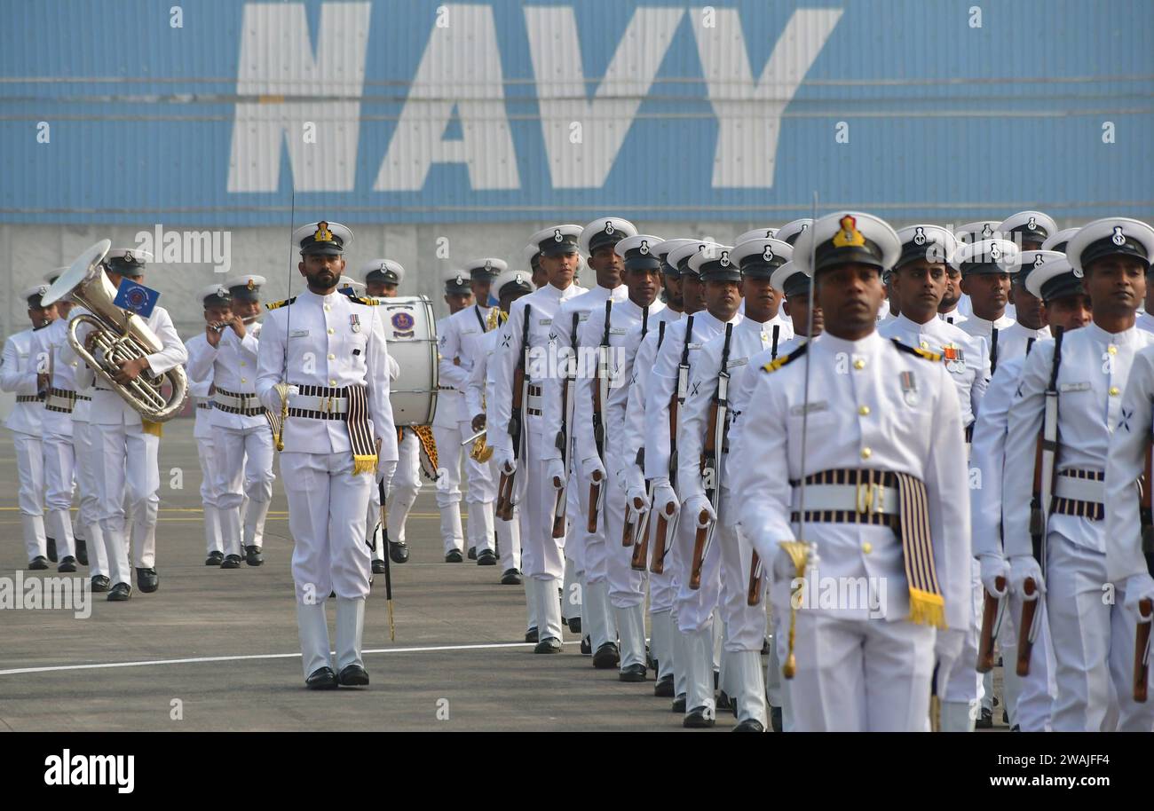 Mumbai, India. 03rd Jan, 2024. MUMBAI, INDIA - JANUARY 3: Indian Navy ...
