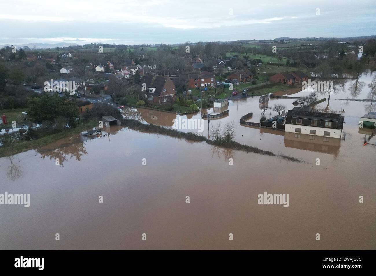 Tirley, Gloucester, UK. 5 January 2024. Flooding at the village of ...