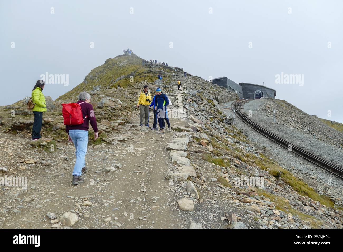 Snowdonia, Wales, United Kingdom - May 1 2017: Snowdon Mountain summit ...