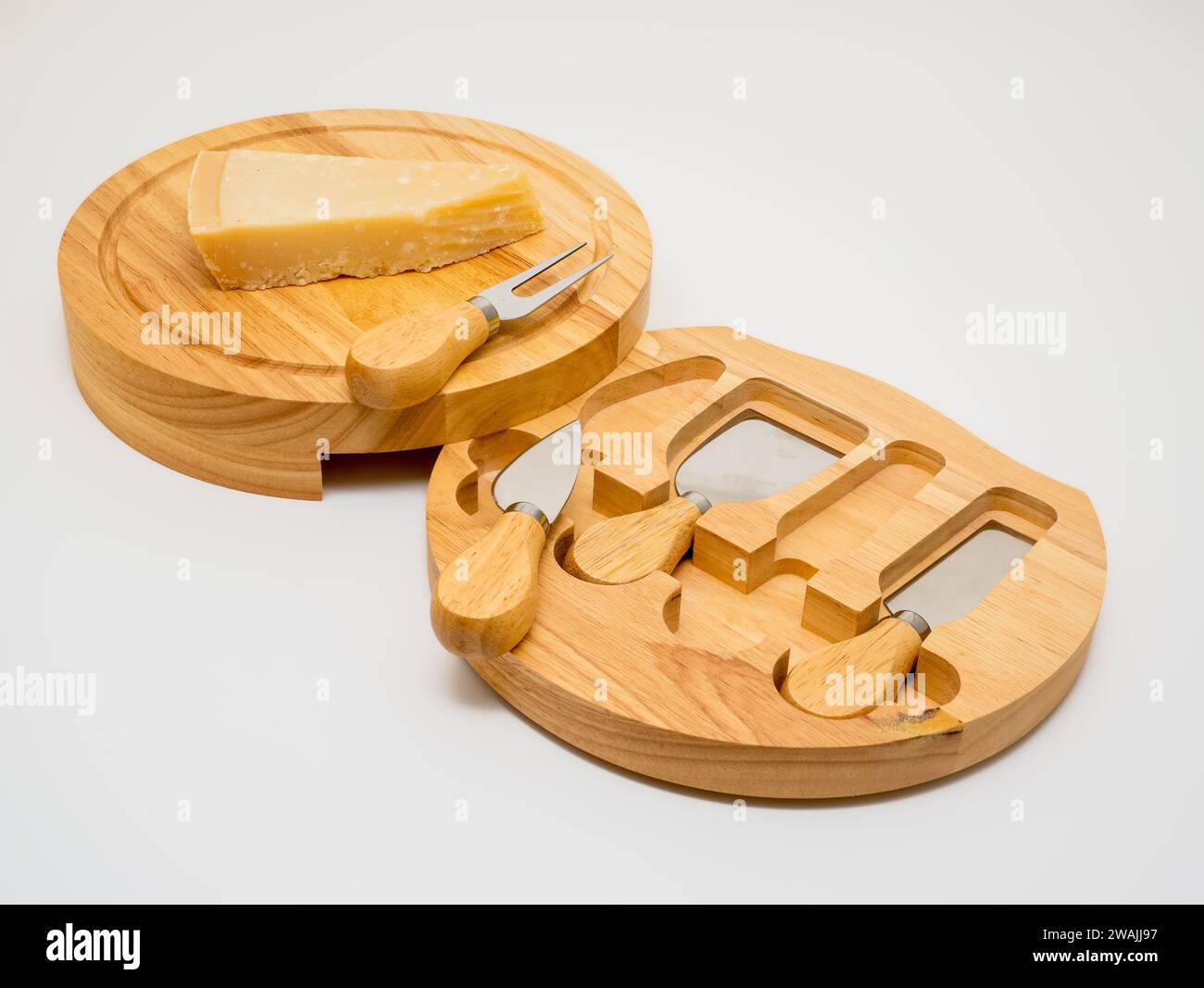 hand made retractable turntable cheese board with cutting knives and ...