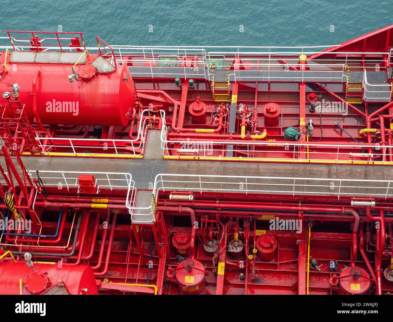 Valleta Malta August 31 2023 Cruise and merchant ship refueling tanker ...