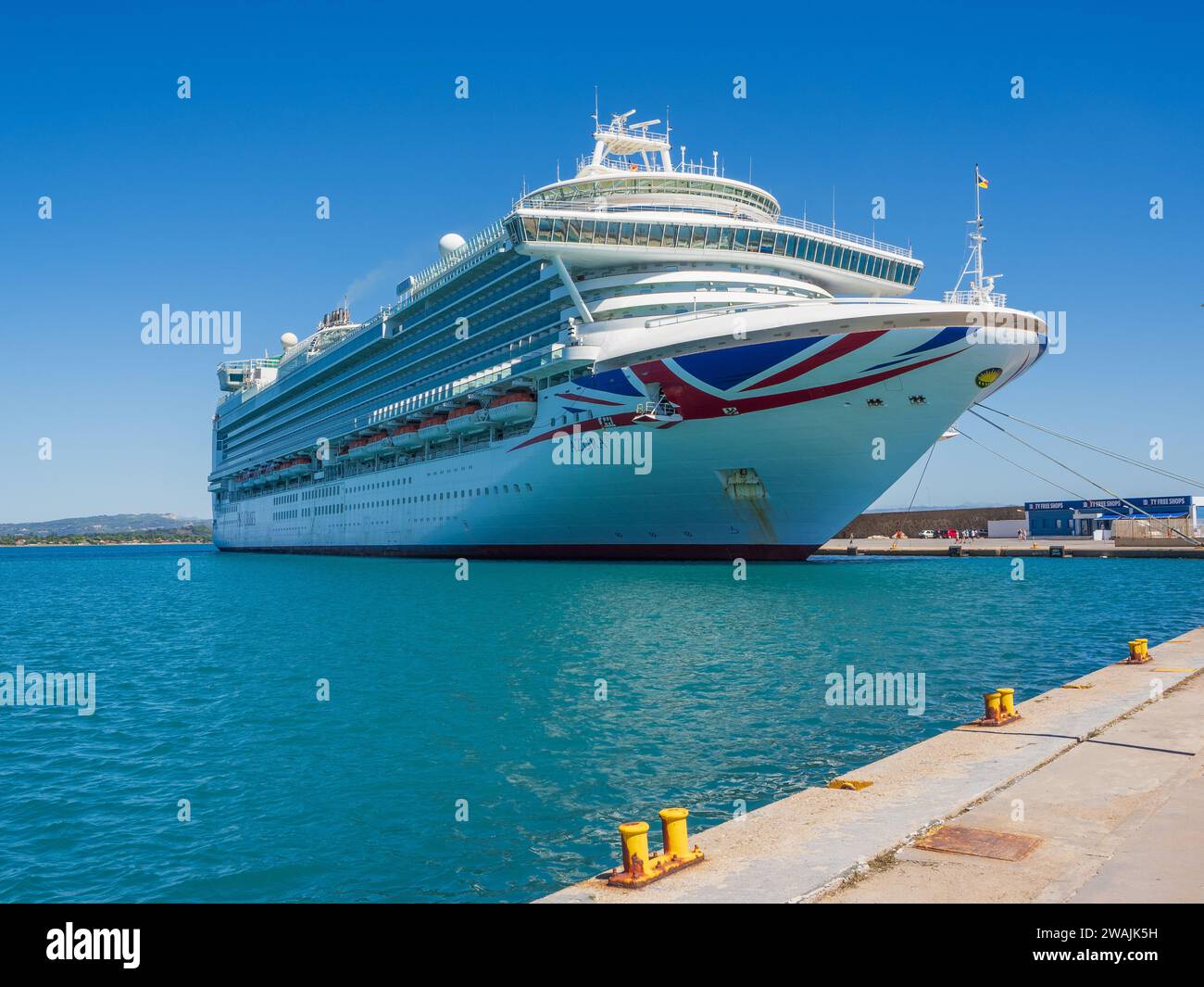 Katakolon Pyrgos Greece September 12 2023 P and O Passenger Cruise Ship ...