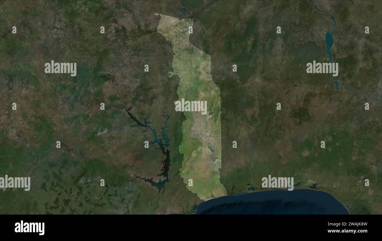 Togo highlighted on a high resolution satellite map Stock Photo - Alamy