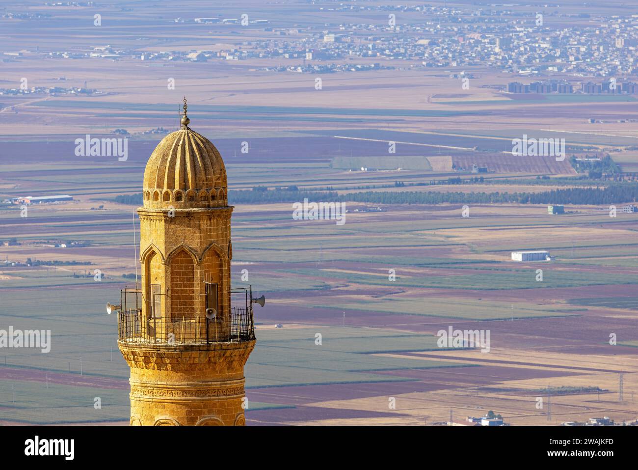 Ancient and stone houses of Old Mardin (Eski Mardin) with Mardin Castle ...