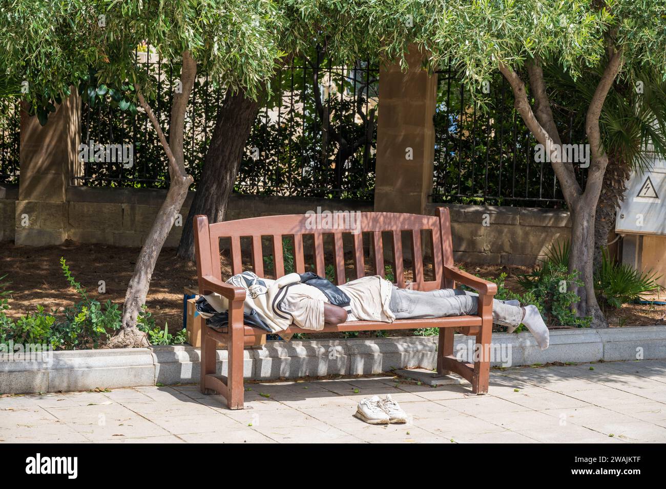 Valletta Malta Xlokk Malta September 07 2023 Poor homeless colored man ...