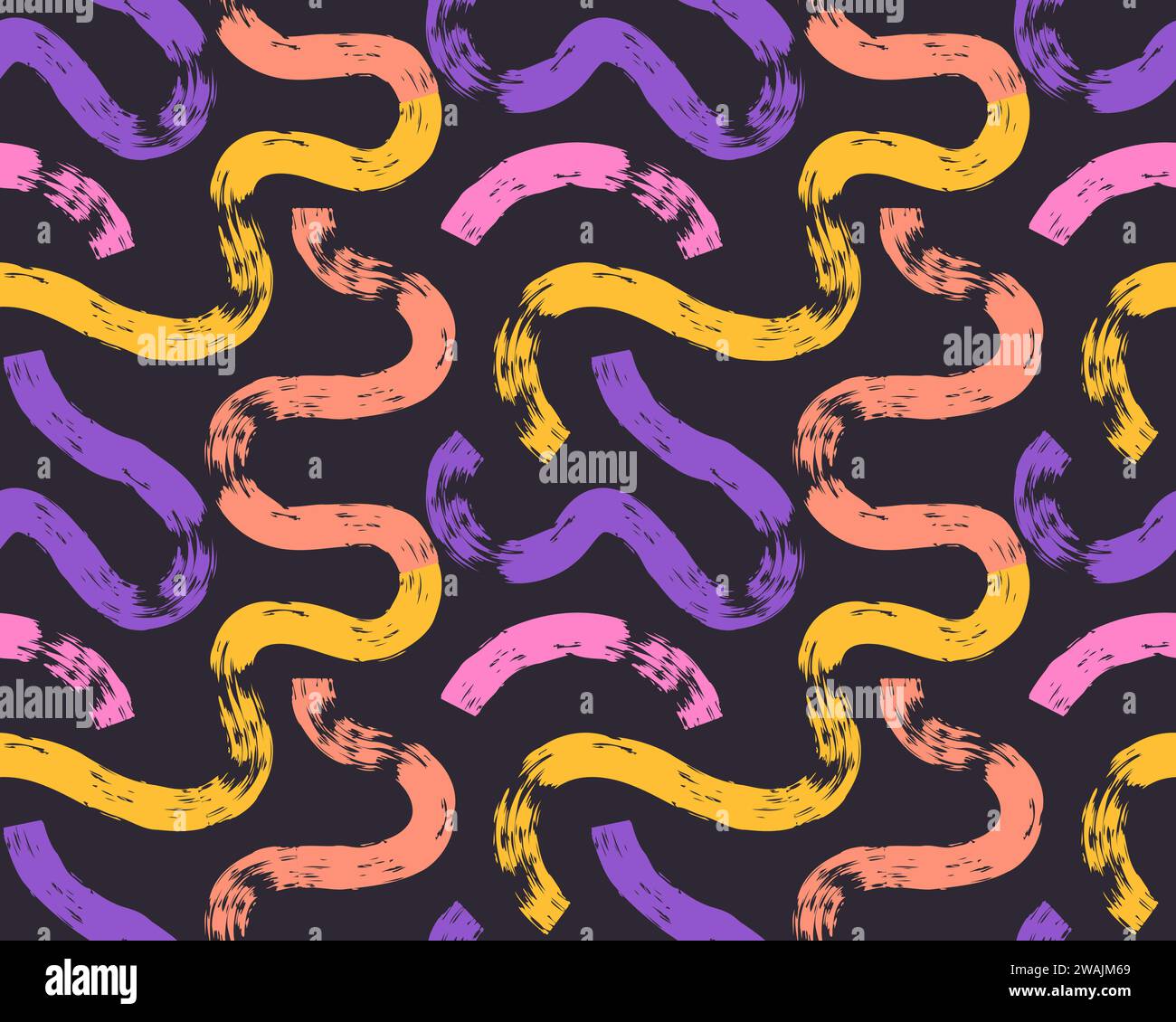 Bright Grunge scribble wallpaper print with squiggles and wavy brushes ...
