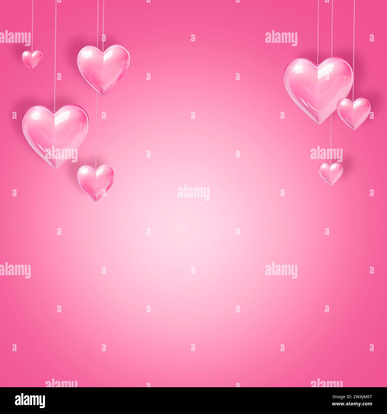 Pink square banner with hearts. Valentine's day concept background. For ...