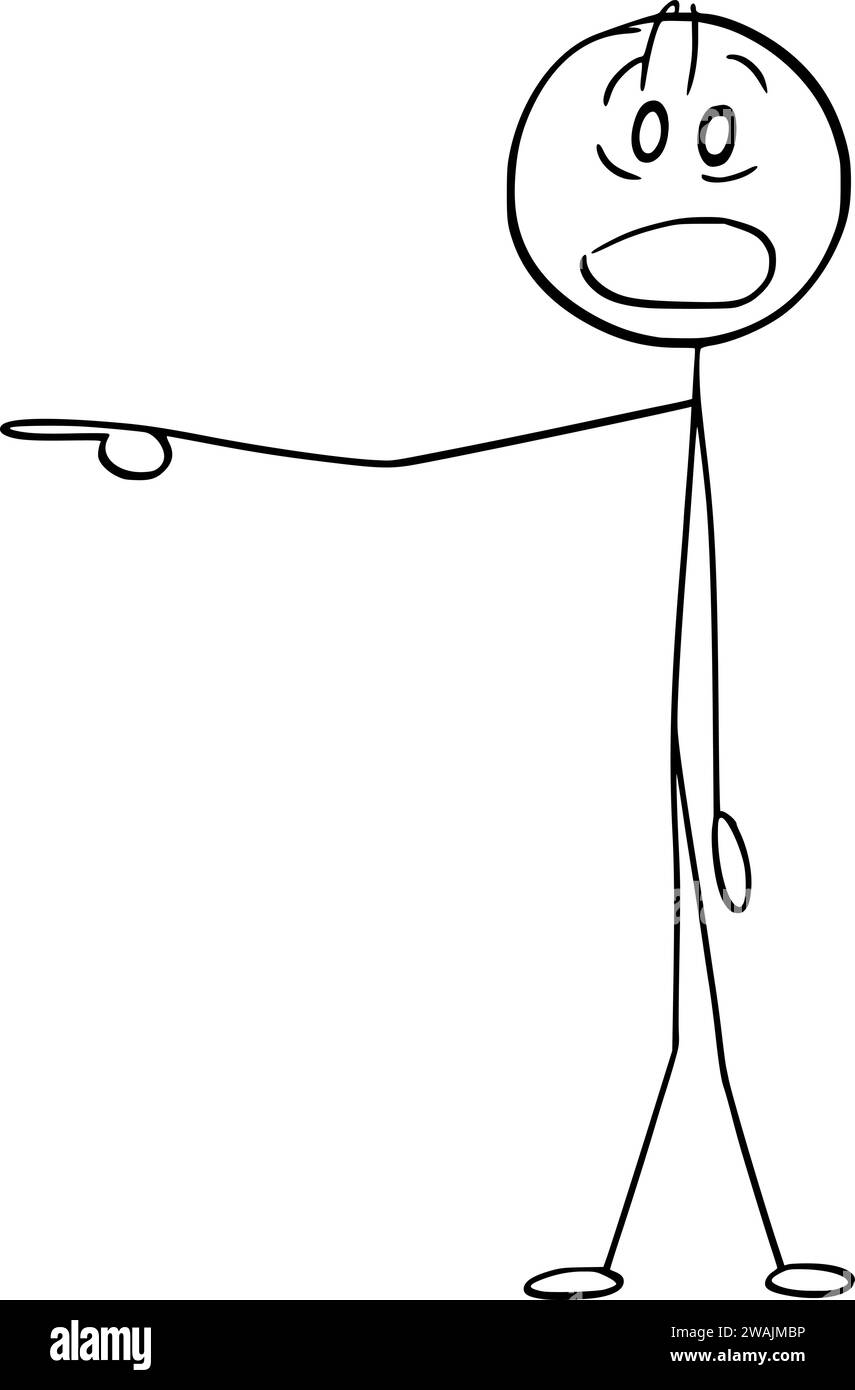 Stressed or Scared Person Showing Facial Expression and pointing at ...