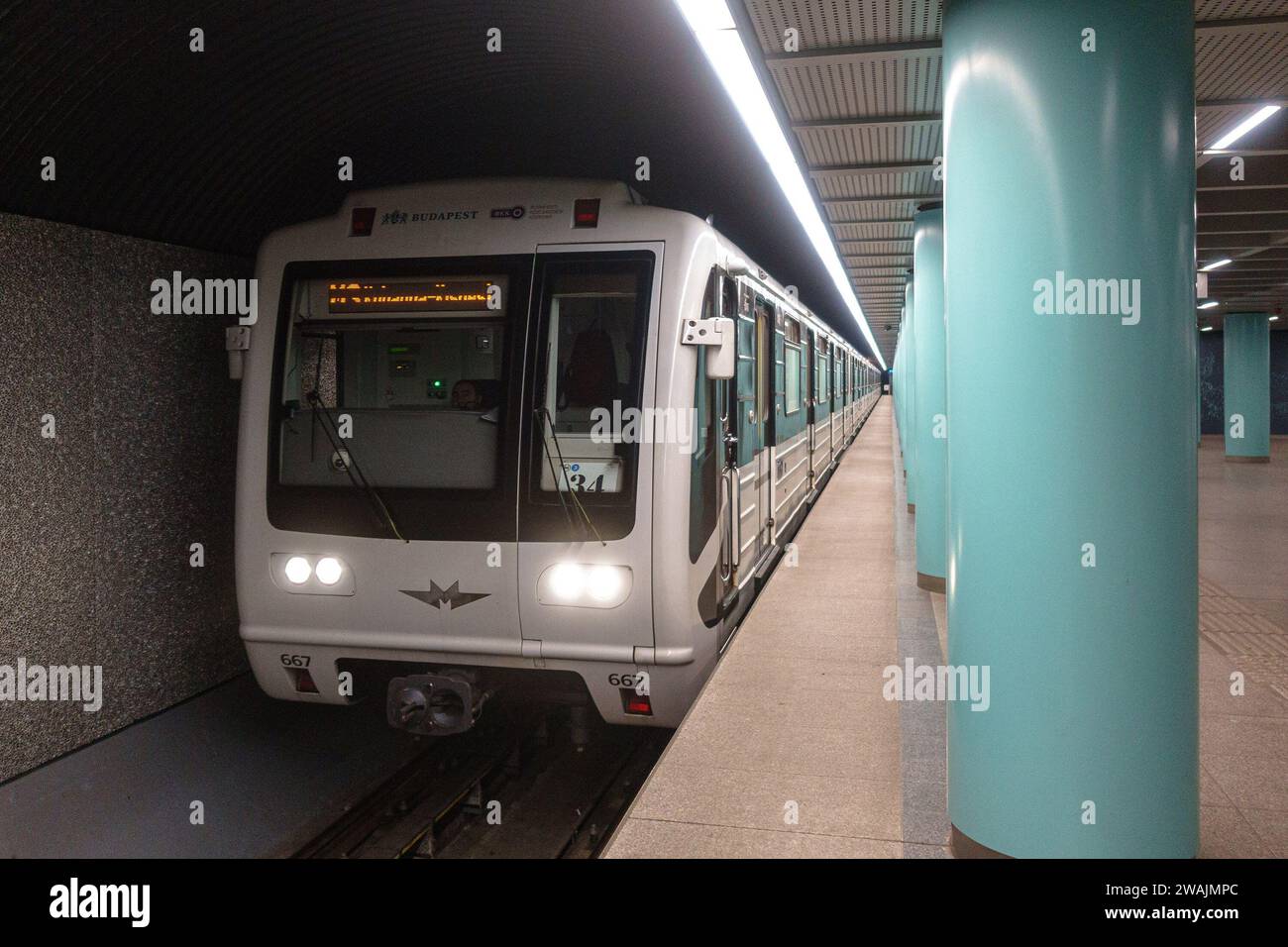 A Metrowagonmash 81-717.2K/714.2K train at the renovated Arany Janos ...