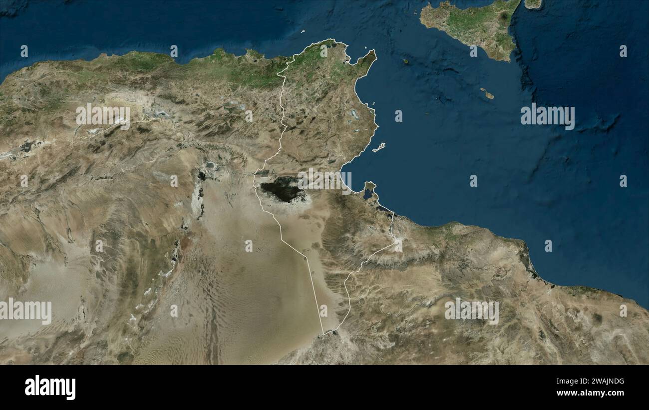 Tunisia outlined on a high resolution satellite map Stock Photo - Alamy