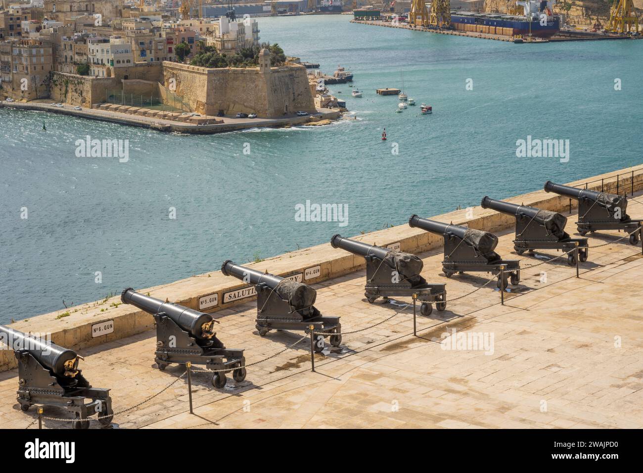 Valletta Malta September 07 2023 The Saluting Battery is an artillery ...