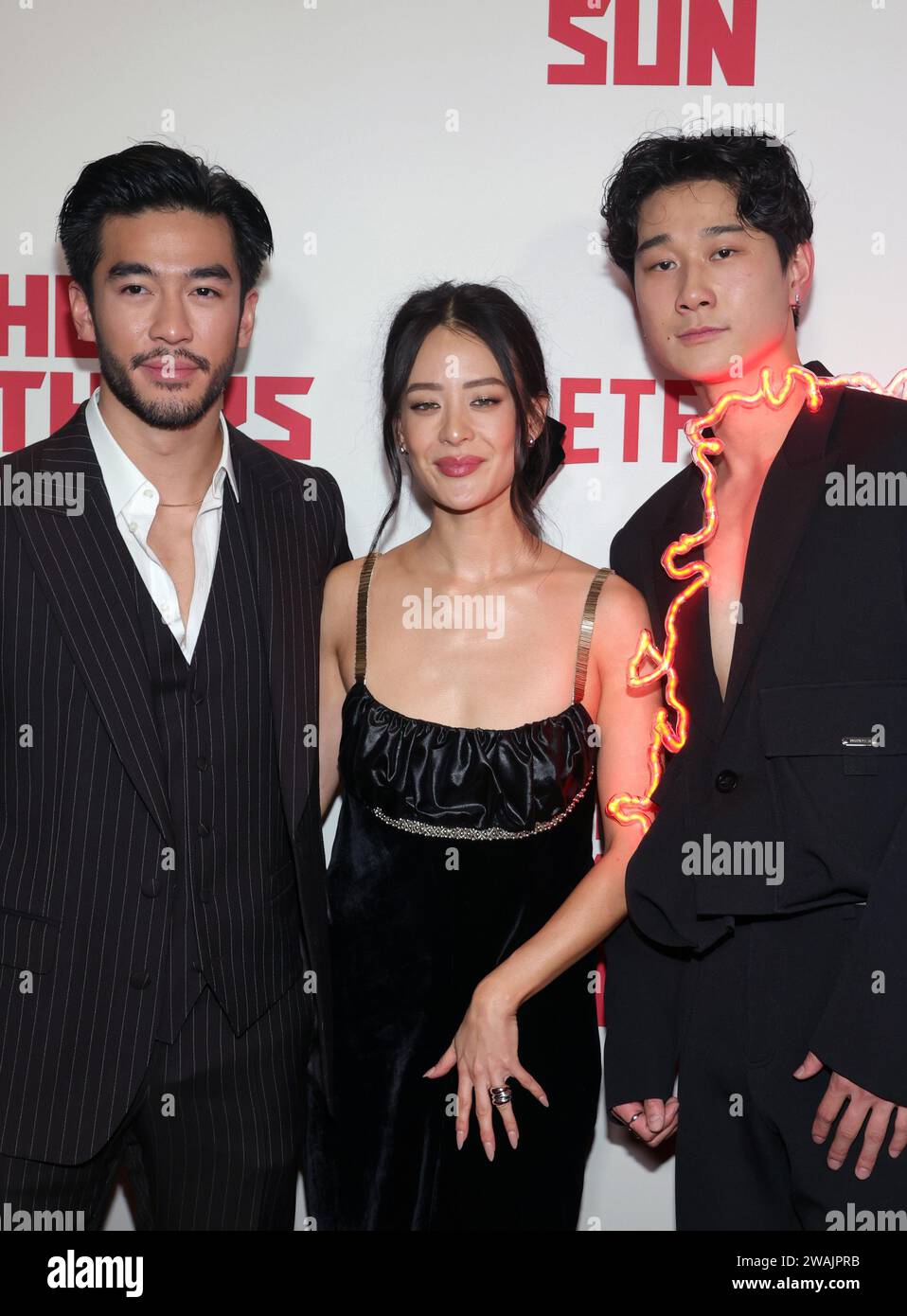 Los Angeles, Ca. 4th Jan, 2024. Justin Chien, Highdee Kuan, Sam Song Li ...