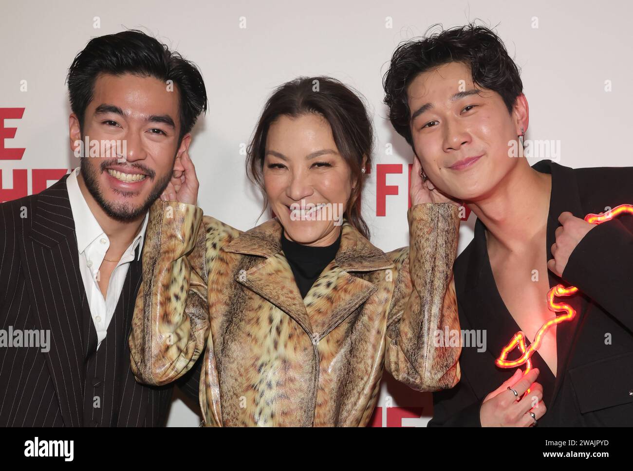 Los Angeles, Ca. 4th Jan, 2024. Justin Chien, Michelle Yeoh, Sam Song ...