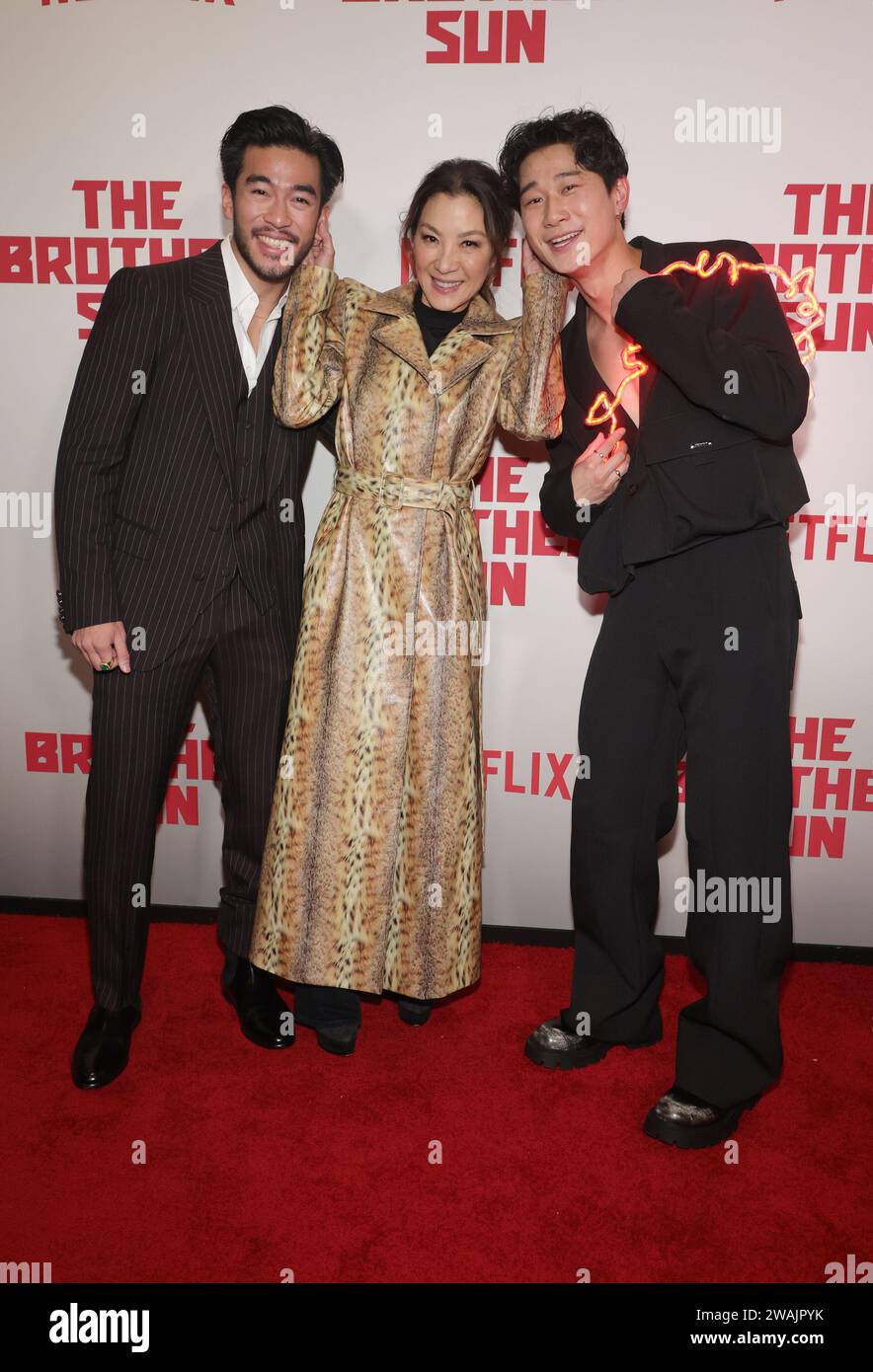 Los Angeles, Ca. 4th Jan, 2024. Justin Chien, Michelle Yeoh, Sam Song ...