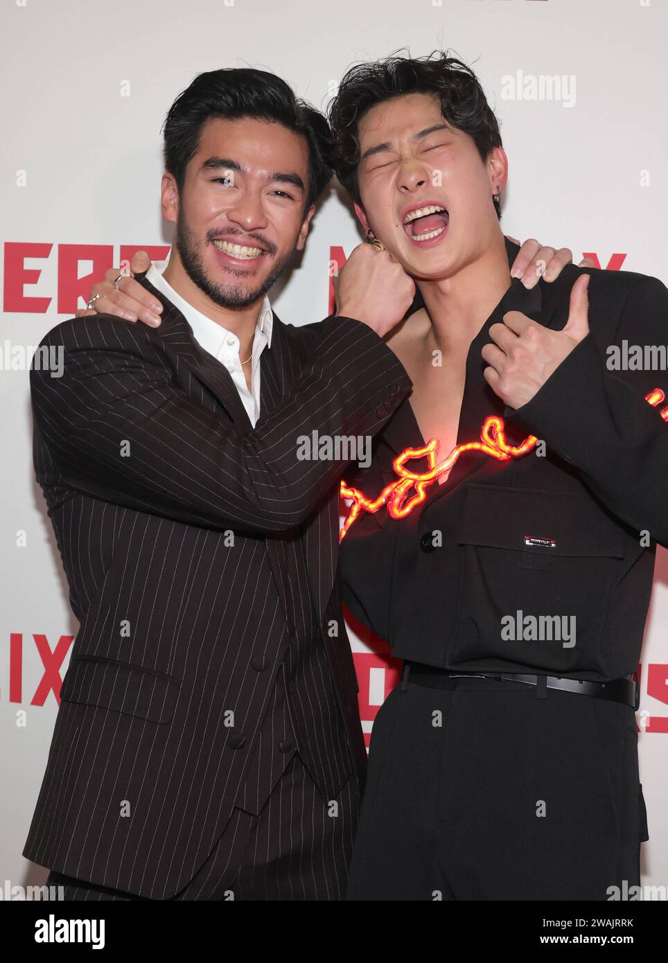 LOS ANGELES, CA - JANUARY 4: Justin Chien, Sam Song Li at the Netflix ...
