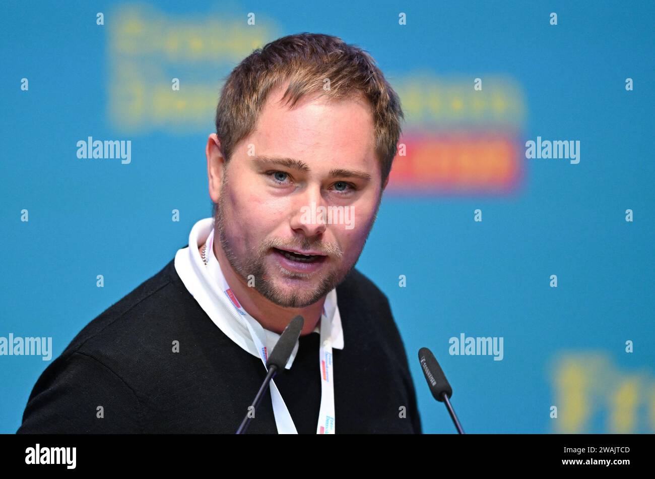 Fellbach, Germany. 05th Jan, 2024. Mark Hohensee, the state chairman of ...