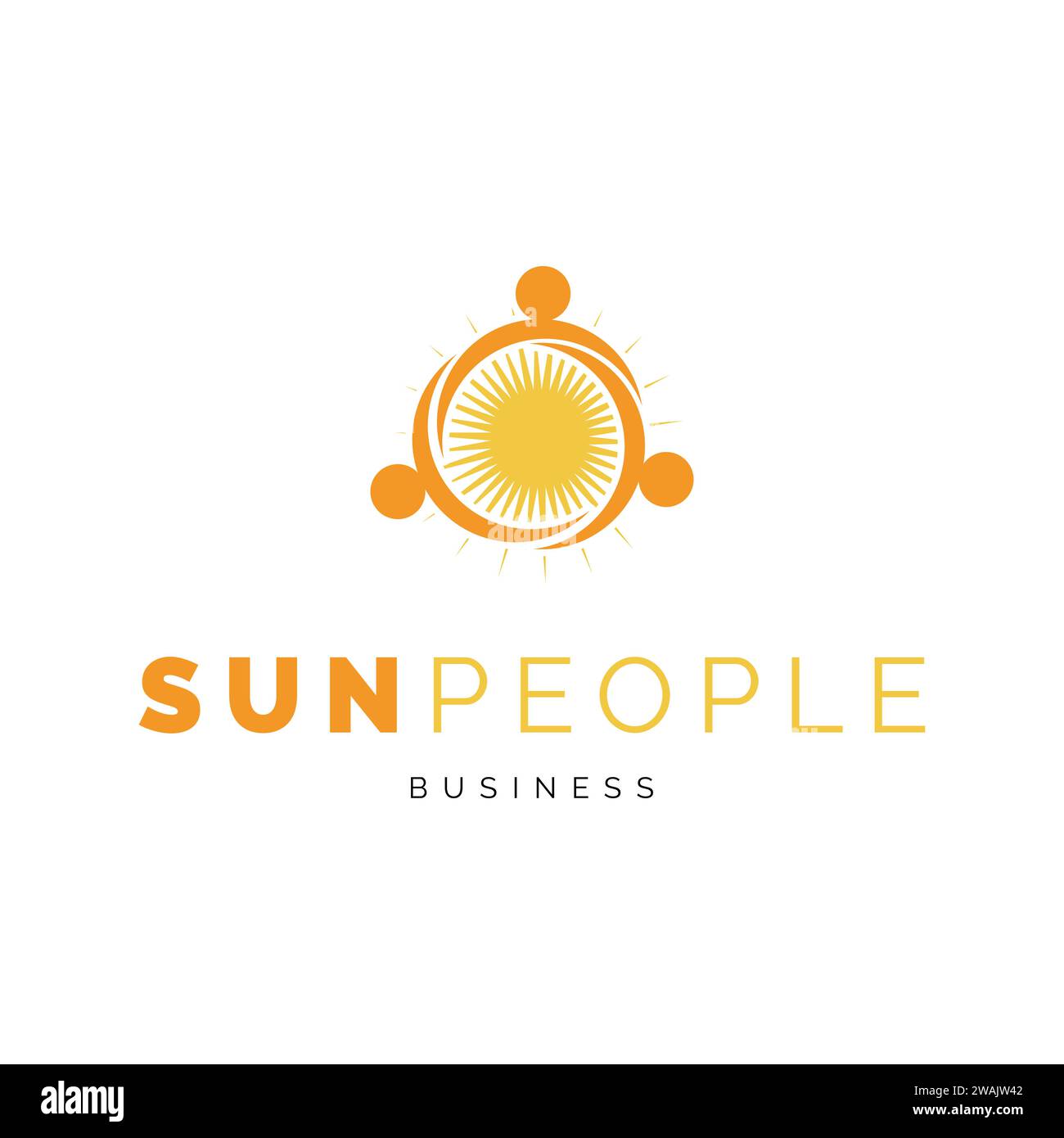 Sun People Icon Logo Design Template Stock Vector Image & Art - Alamy