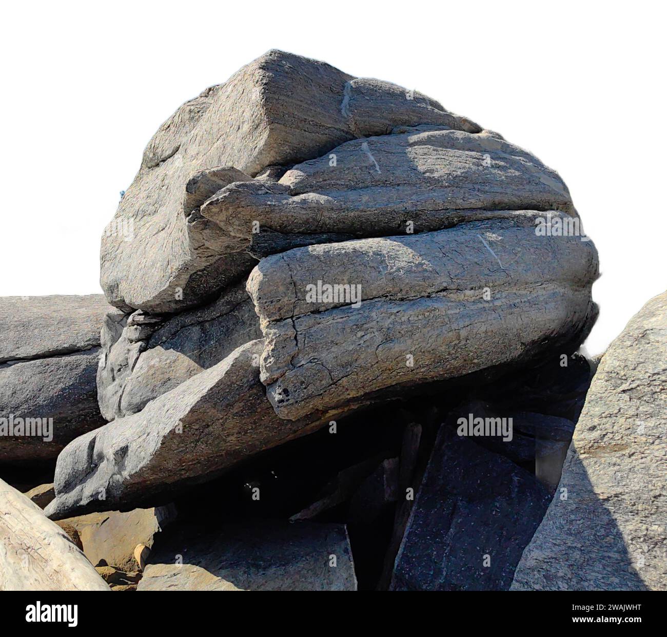 Large stone isolated Stock Photo - Alamy