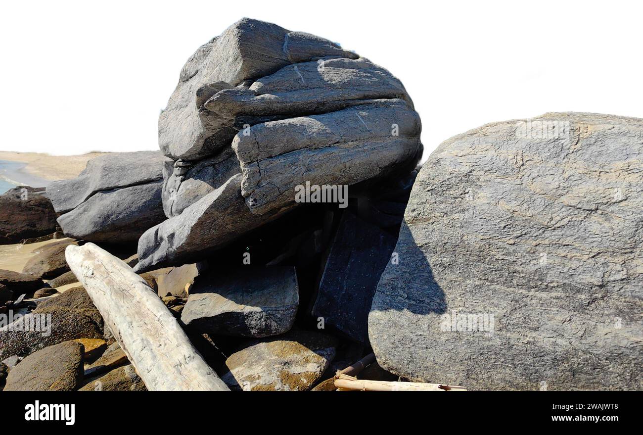 Large stone isolated Stock Photo - Alamy