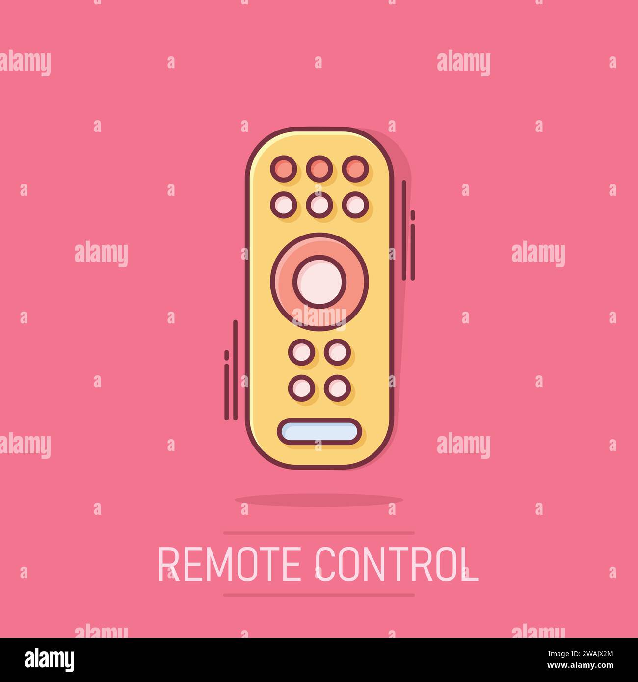 Remote control icon in comic style. Infrared controller vector cartoon ...
