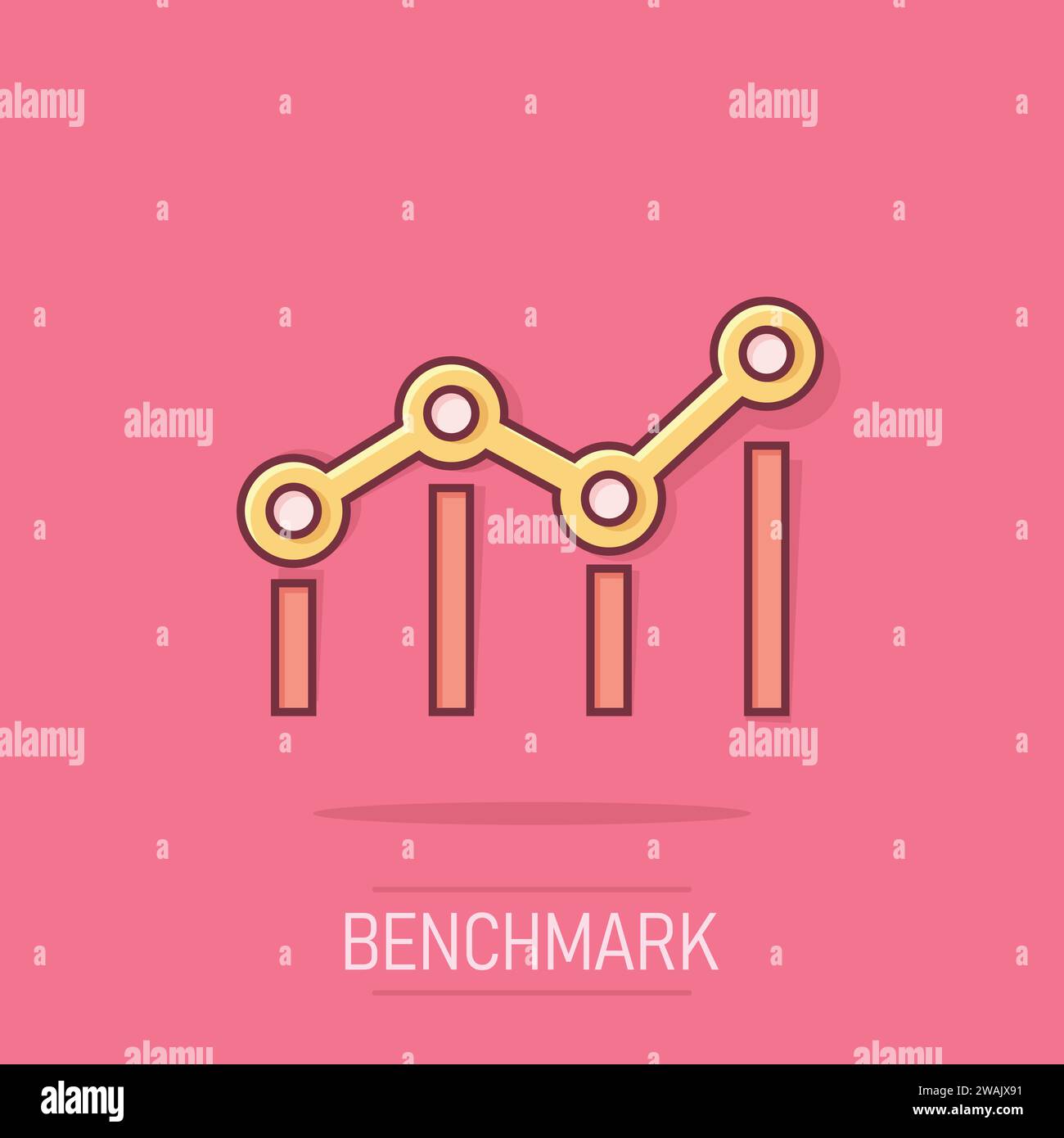 Benchmark measure icon in comic style. Dashboard rating vector cartoon ...