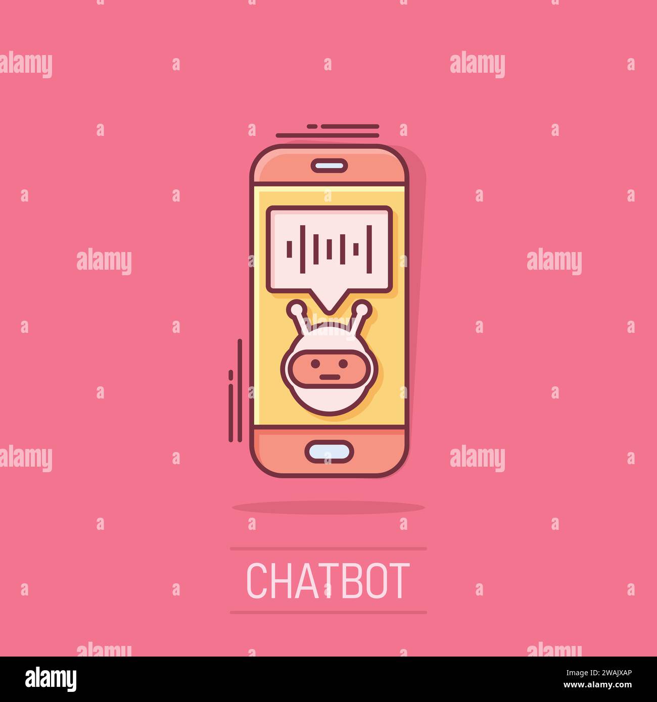 Voice assistant on smartphone icon in comic style. Sound record vector ...