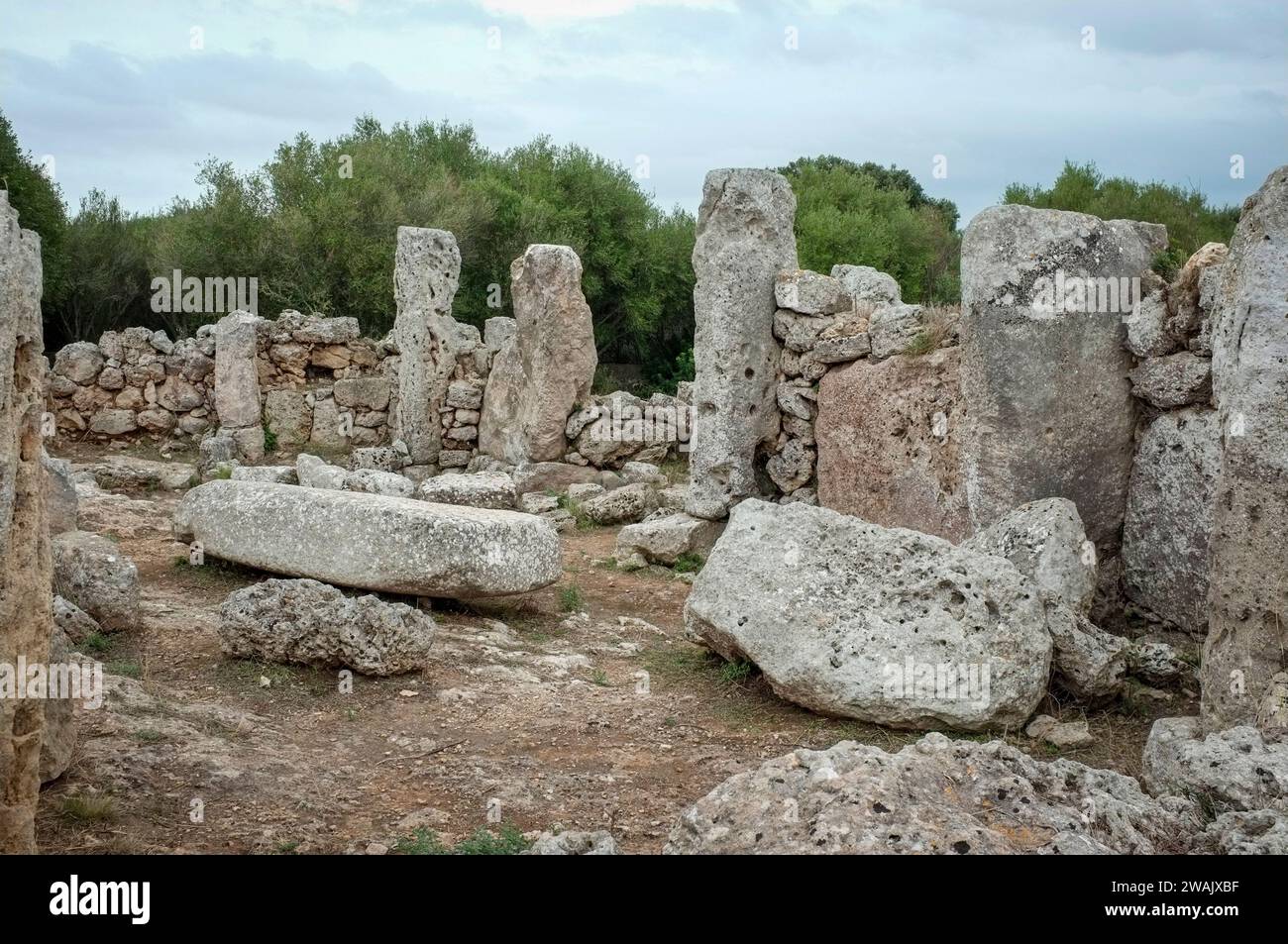 ancient ruins from the prehistoric settlement of santuario So na Caçana ...