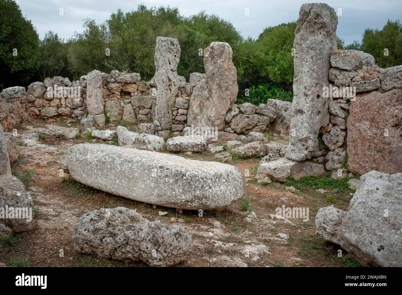 ancient ruins from the prehistoric settlement of santuario So na Caçana ...