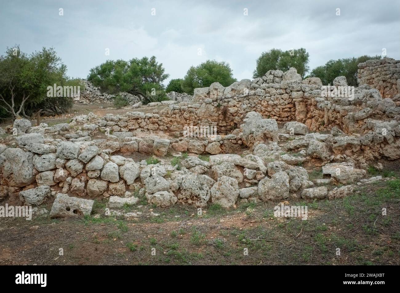 ancient ruins from the prehistoric settlement of santuario So na Caçana ...