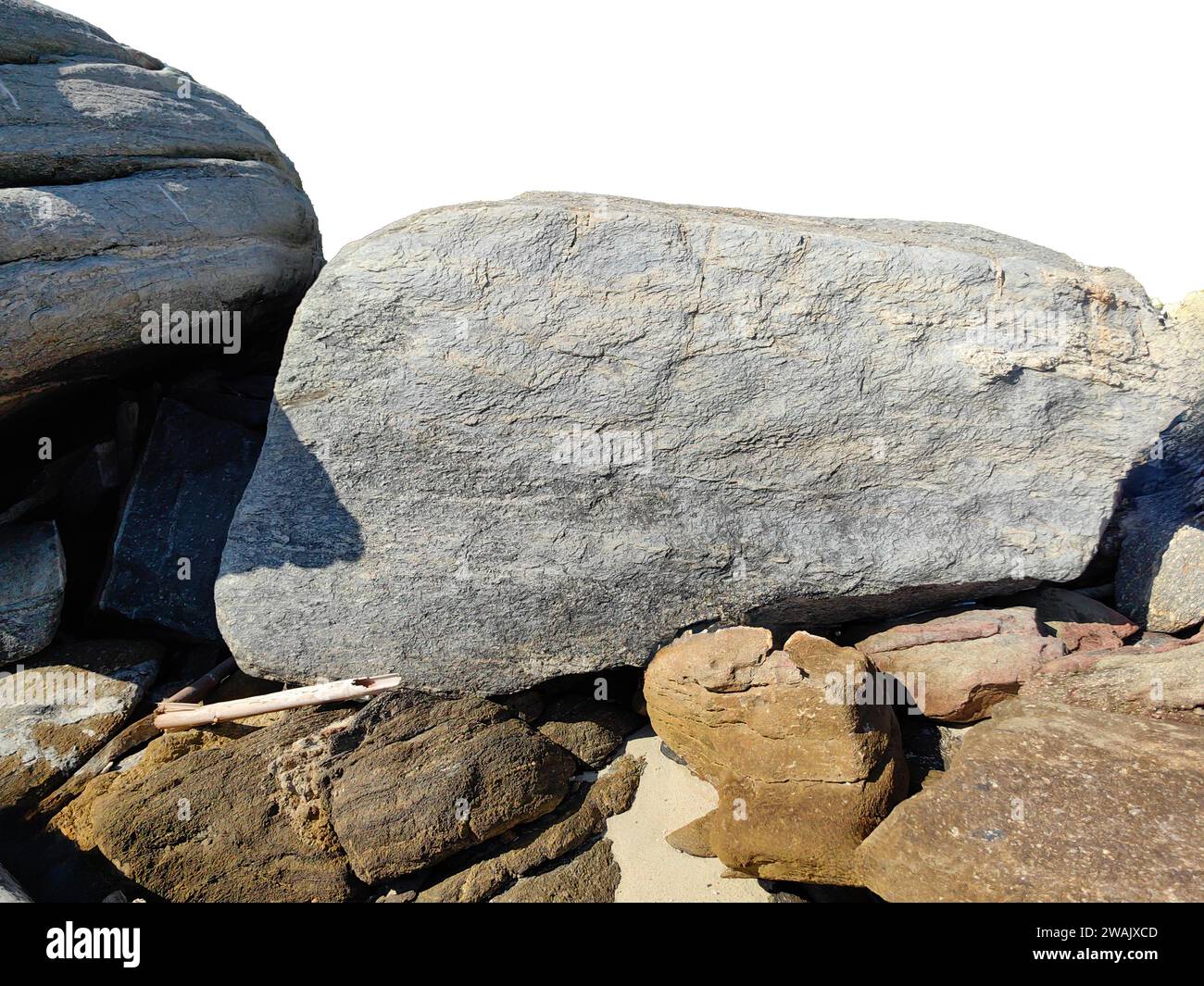 Large stone isolated Stock Photo - Alamy