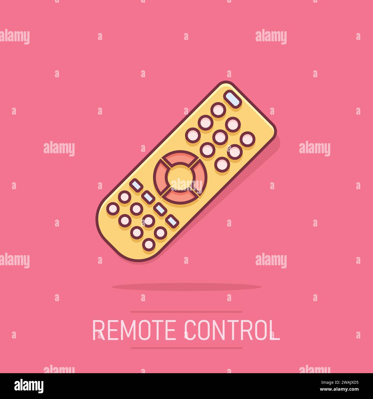 Remote control icon in comic style. Infrared controller vector cartoon ...