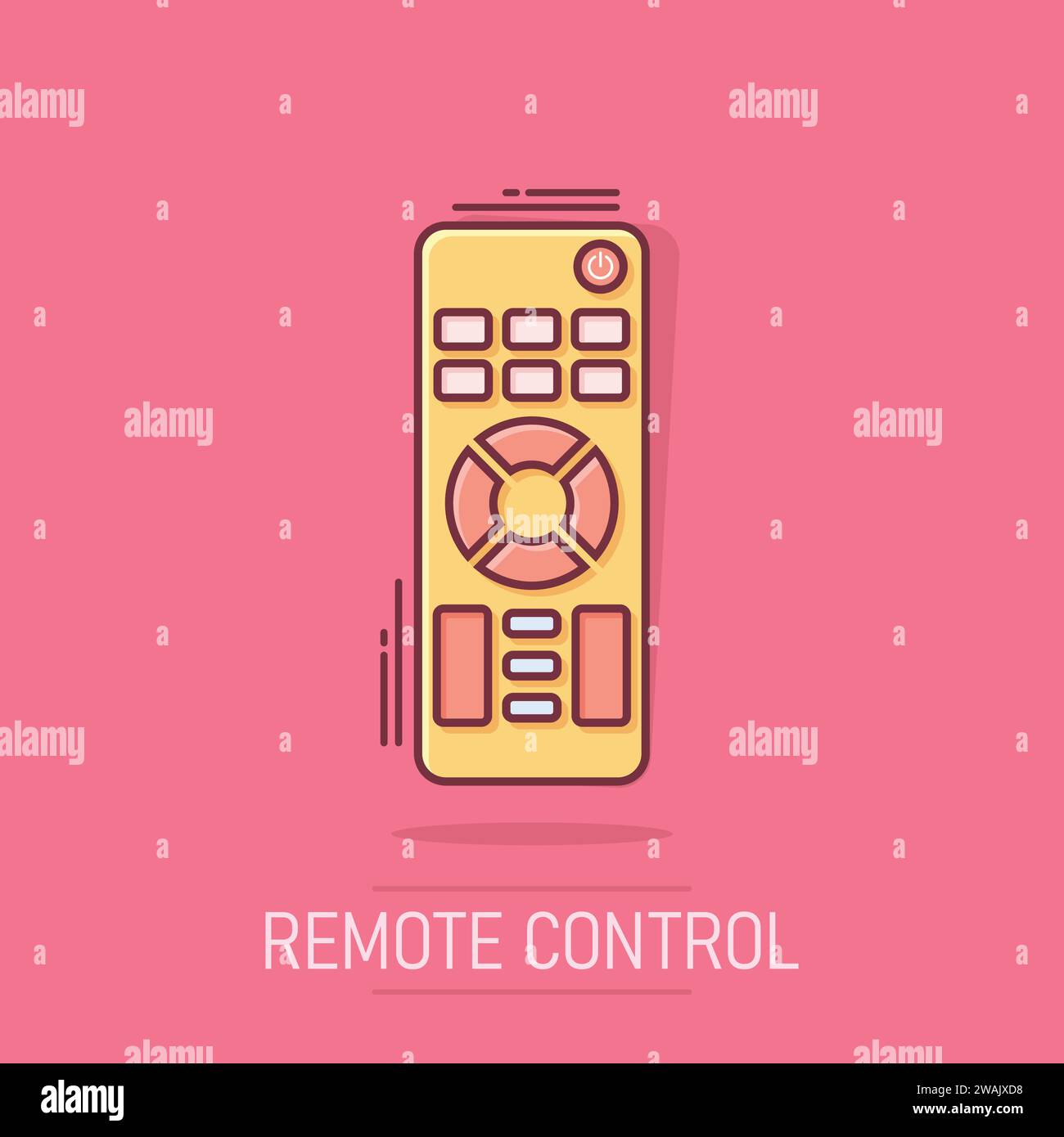 Remote control icon in comic style. Infrared controller vector cartoon ...