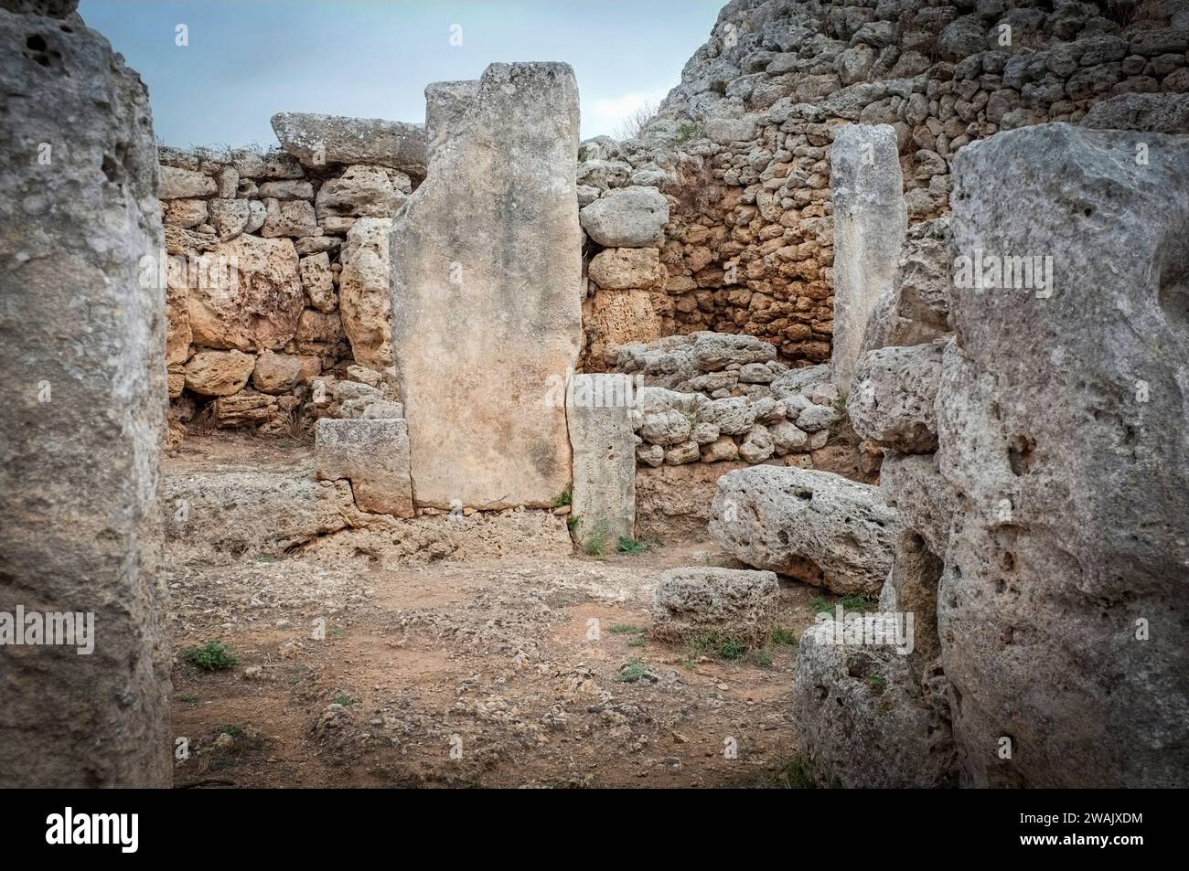 ancient ruins from the prehistoric settlement of santuario So na Caçana ...