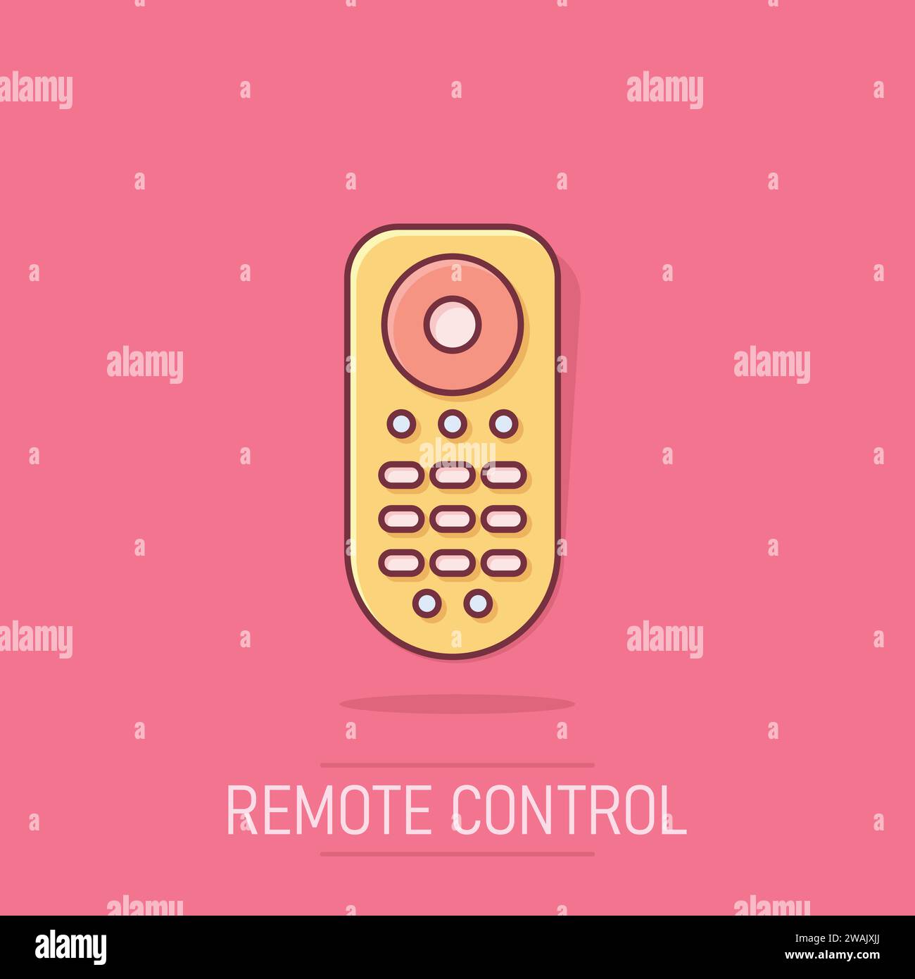 Remote control icon in comic style. Infrared controller vector cartoon ...