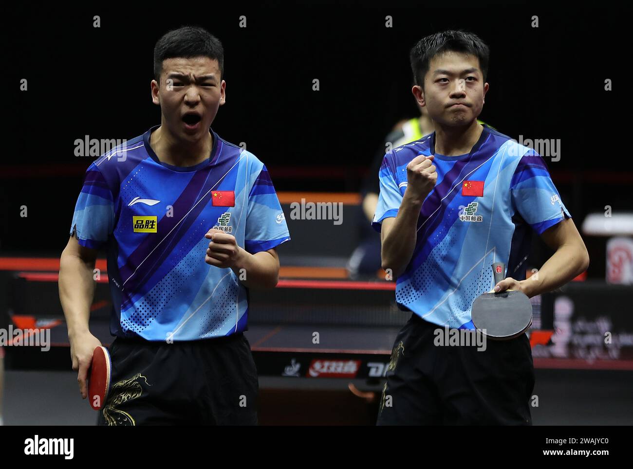 Doha, Qatar. 5th Jan, 2024. Yuan Licen/Xiang Peng (L) of China ...