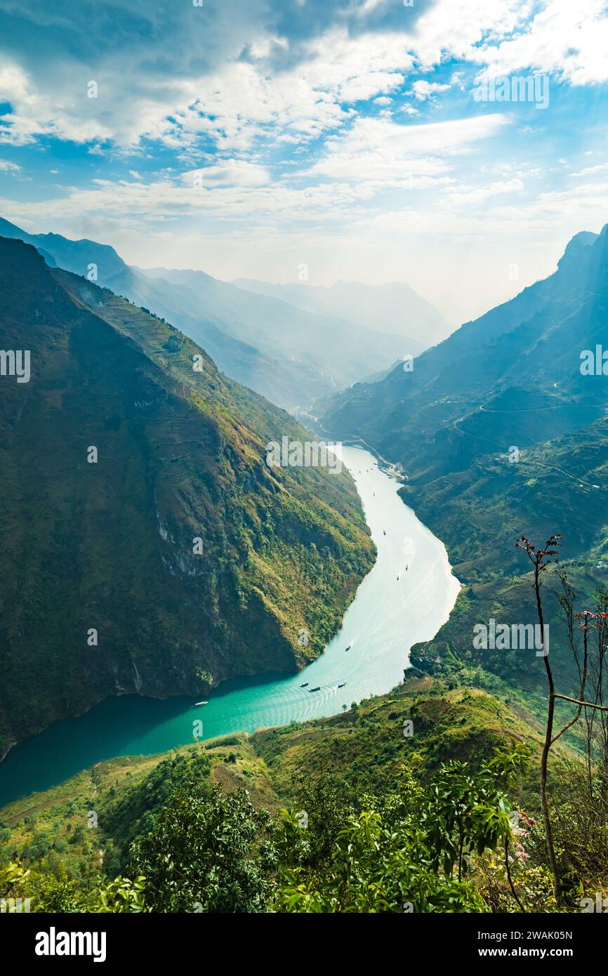 Ha Giang landscape with Nho Que river between mountains in Ha Giang ...