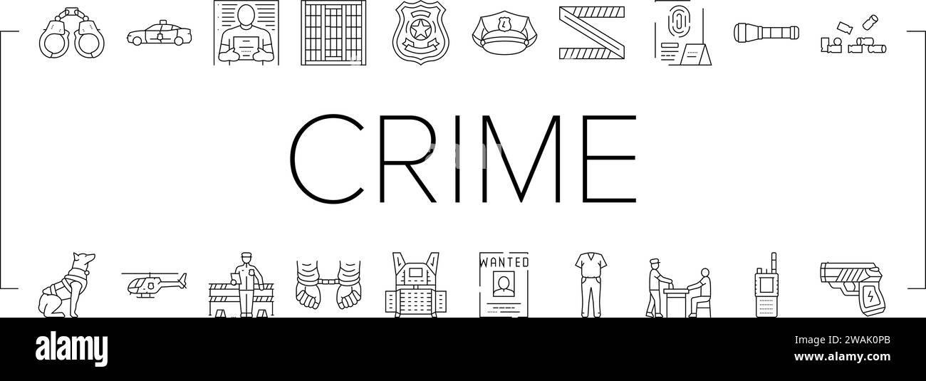 crime scene police evidence icons set vector Stock Vector Image & Art ...