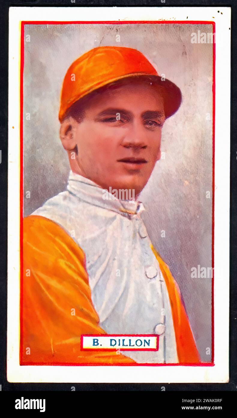 Jockey, Bernard Dillon - Vintage Cigarette Card Illustration, Horse ...