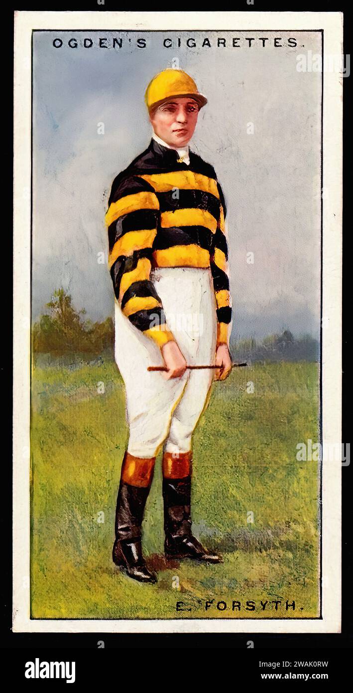 Jockey, Edward Forsyth - Vintage Cigarette Card Illustration, Horse ...