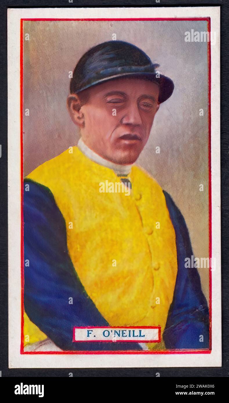 Jockey, Frank O'Neill - Vintage Cigarette Card Illustration, Horse ...
