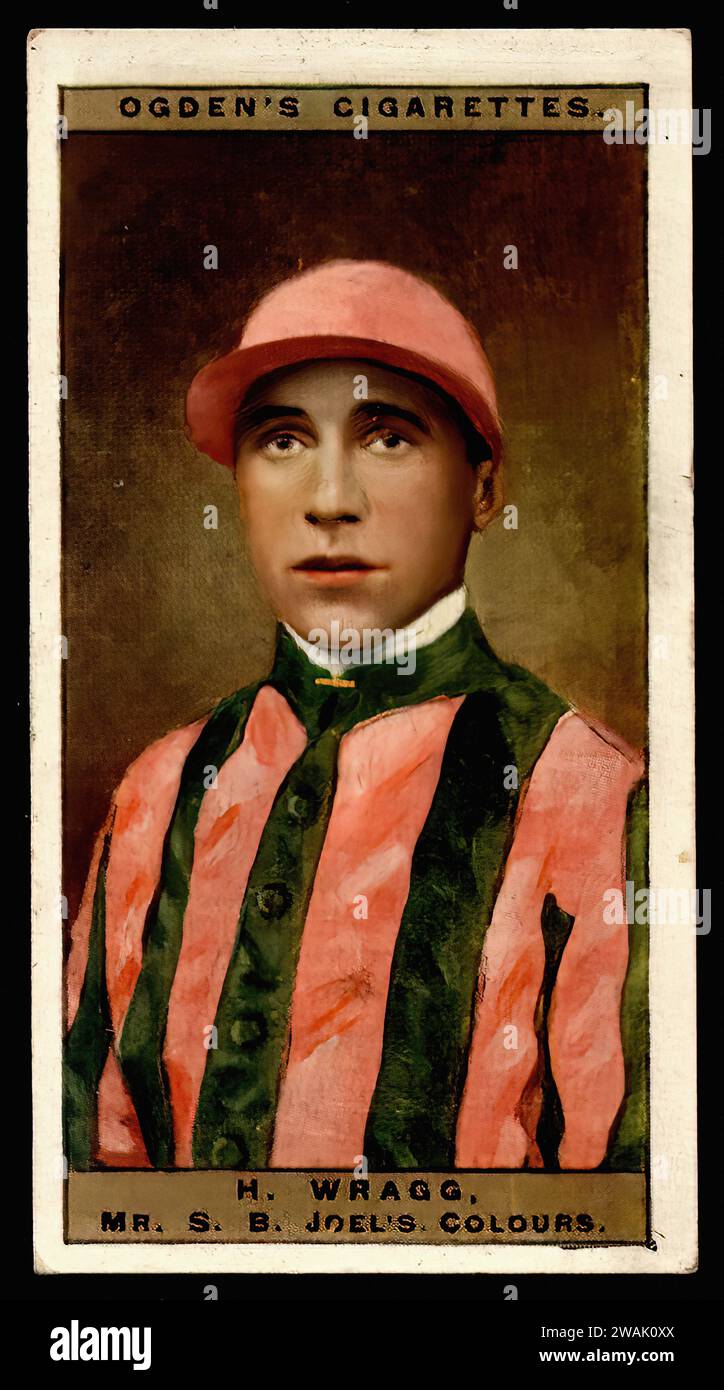 Jockey, Harry Wragg - Vintage Cigarette Card Illustration, Horse Racing ...